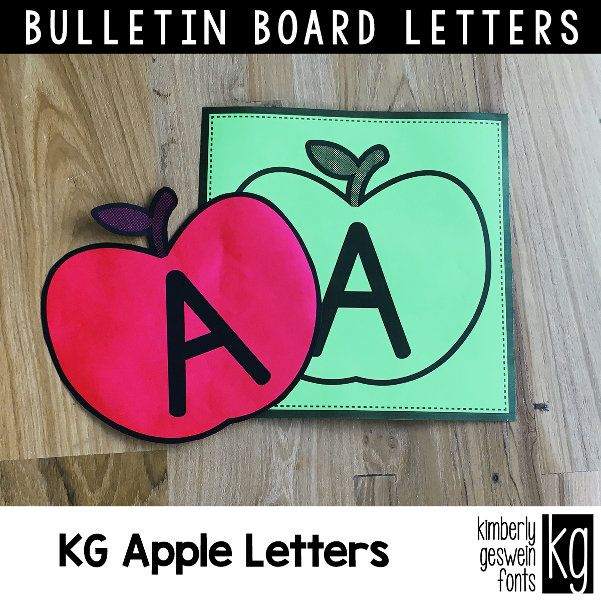 KG Apple Letters Bulletin Board Letters - Kimberly Geswein Fonts