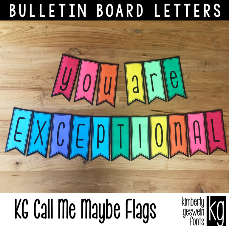 KG Call Me Maybe Flags Bulletin Board Letters - Kimberly Geswein Fonts