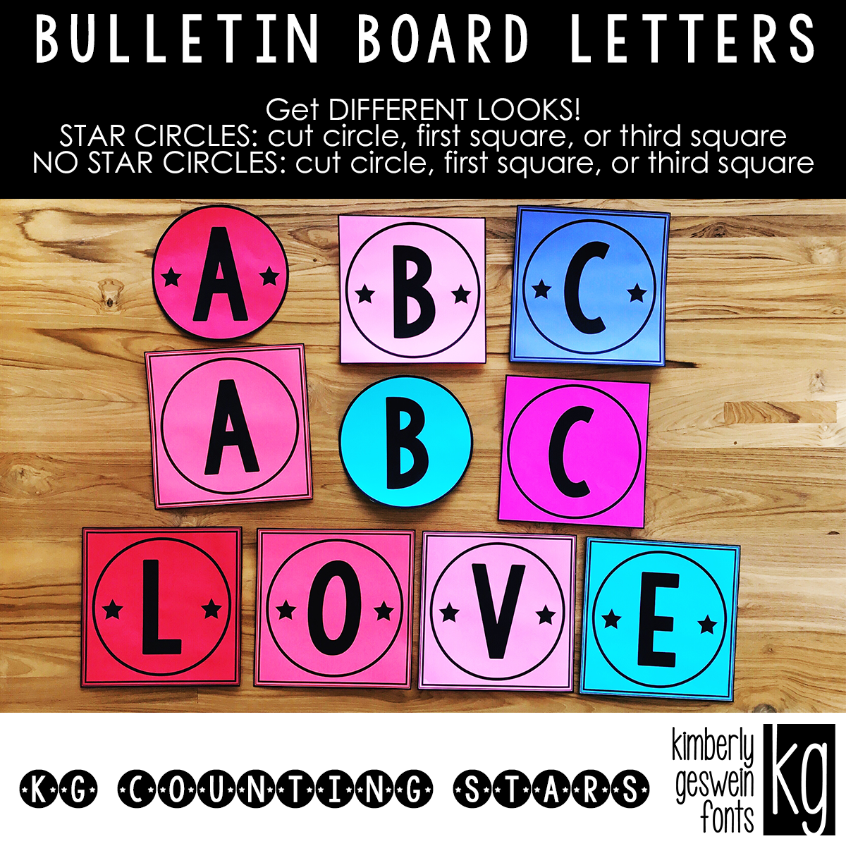 KG Counting Stars Bulletin Board Letters - Kimberly Geswein Fonts
