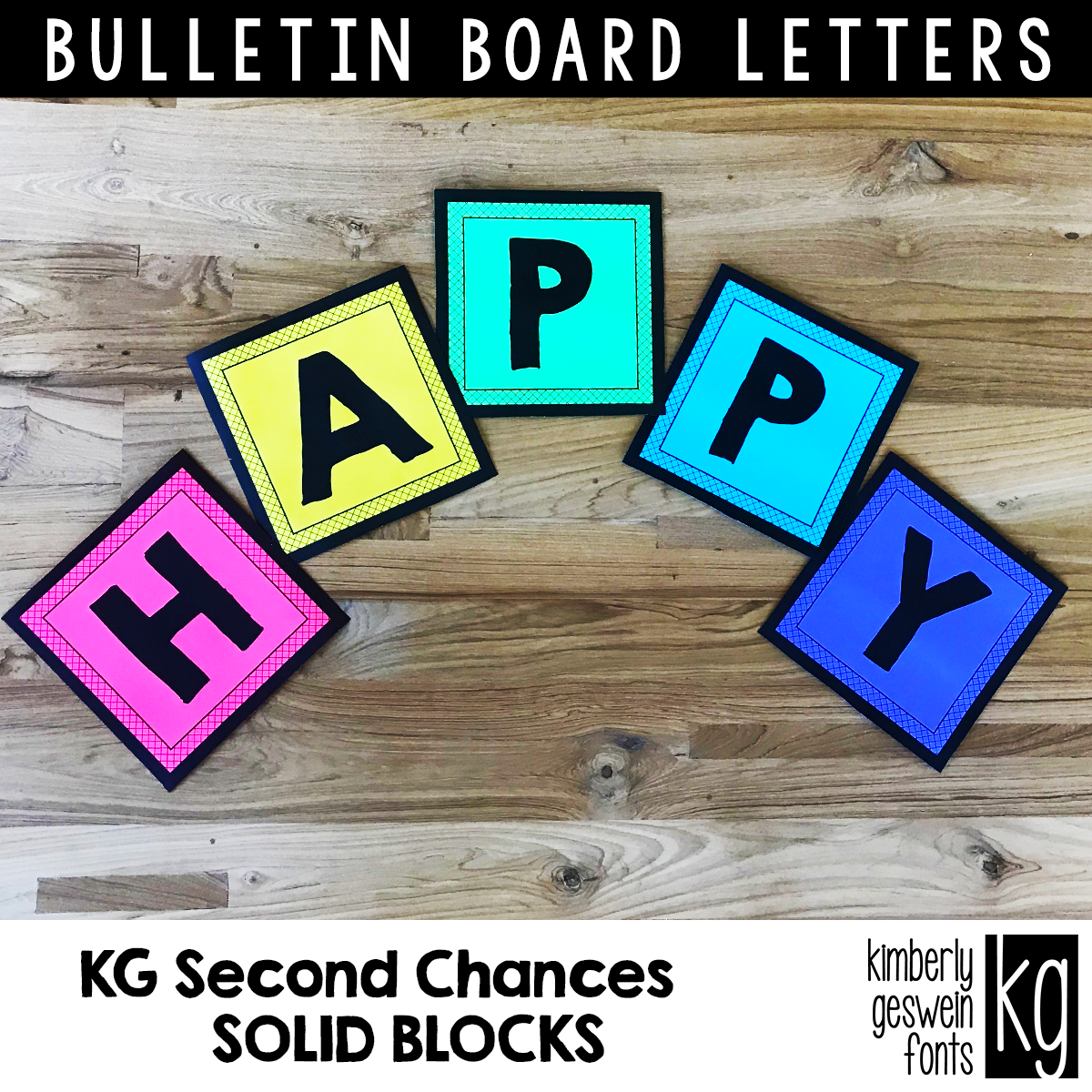 KG Second Chances Solid Blocks Bulletin Board Letters - Kimberly ...