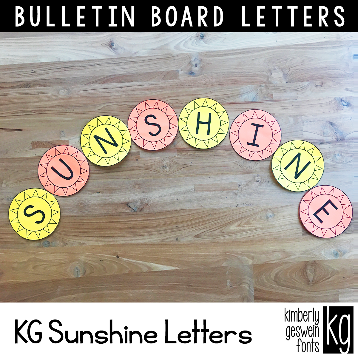 KG Sunshine Letters Bulletin Board Letters - Kimberly Geswein Fonts